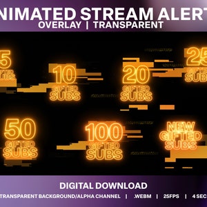 Neon Glitch Twitch Sub Alerts: Animated Cyberpunk Stream Overlay ...