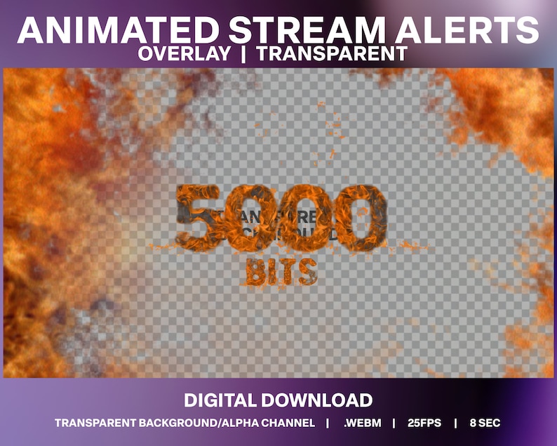 Fire Ball Twitch Bit Alerts: Animated Flame Overlay (digital Download ...