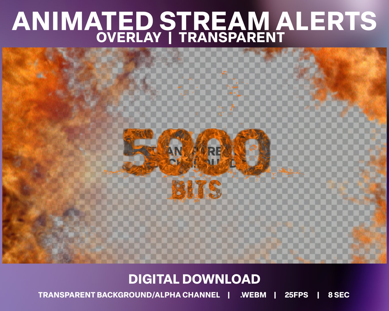 Fire Ball Twitch Bit Alerts: Animated Flame Overlay (digital Download ...