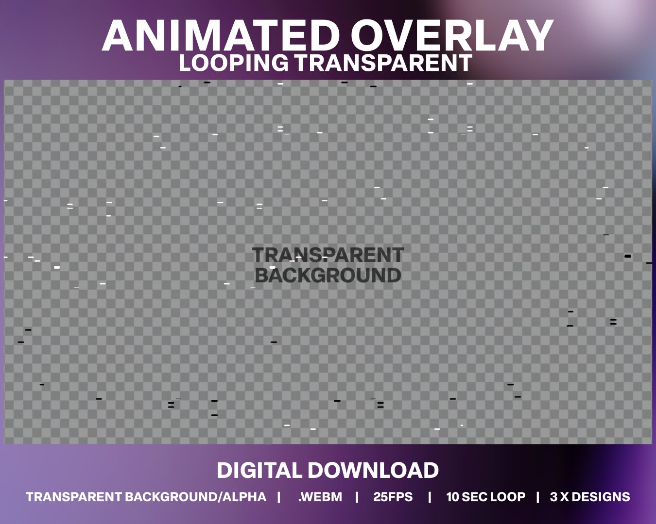Cyber Glitch Animated Overlay: VHS Film Distortion (digital Download ...