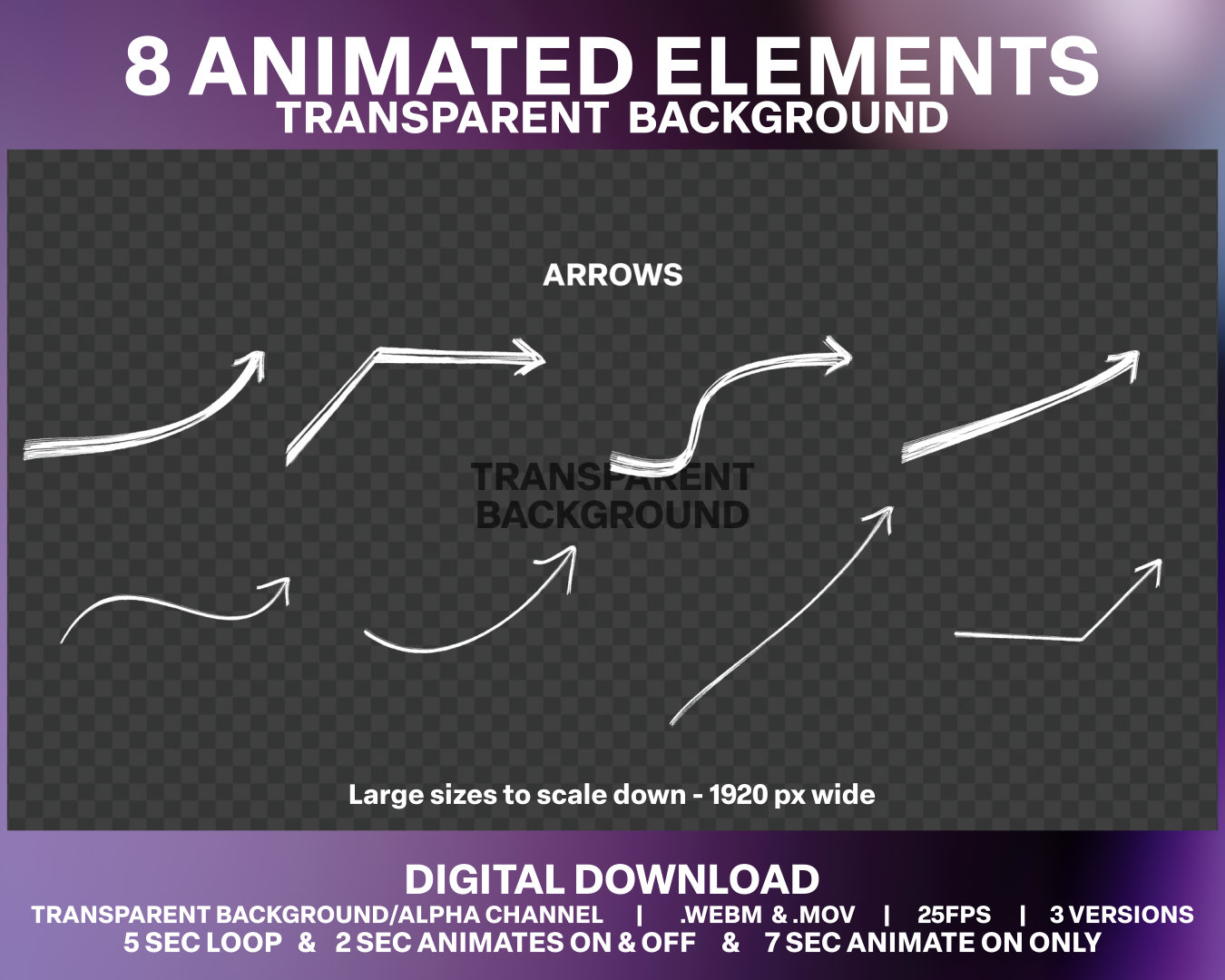 8 Animated Arrows Overlay Pack Hand Drawn Pop up - Etsy