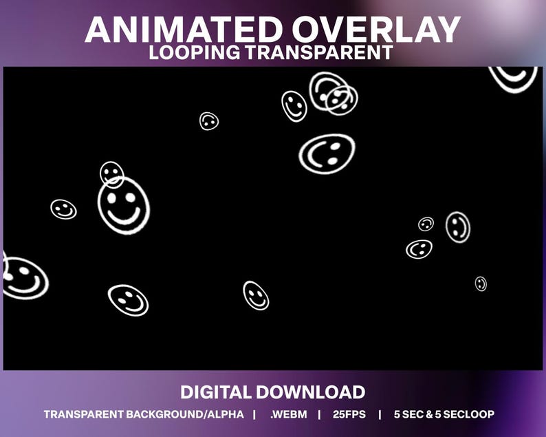 Animated Bouncing Smiley Face Overlay: Trippy Twitch Stream Decor ...