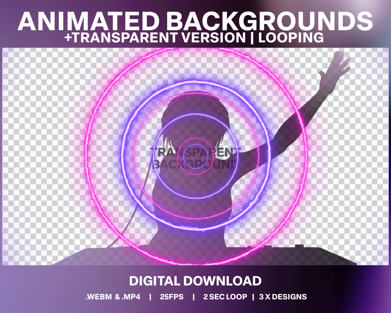 Neon Tunnel Animated Background Loop 6 Pack | Twitch DJ Stream Lighting ...