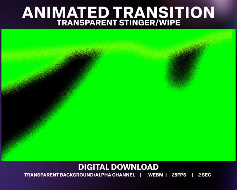 Animated Green Spray Paint Stream Stinger: Twitch Overlay (digital ...