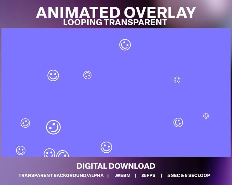 Animated Smiley Face Overlay Loop: Twitch DJ Stream (digital Download ...