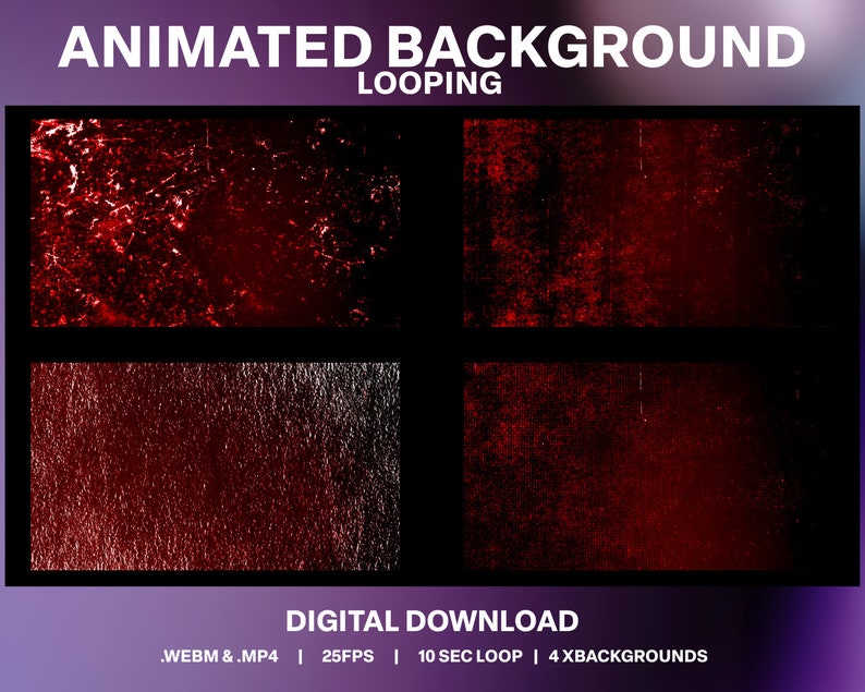 4x Animated Creepy Grunge Background| Horror Stream Decoration | Scary ...