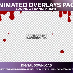 Animated Blood Drip Stream Overlays | Creepy Paint Dripping Transparent ...