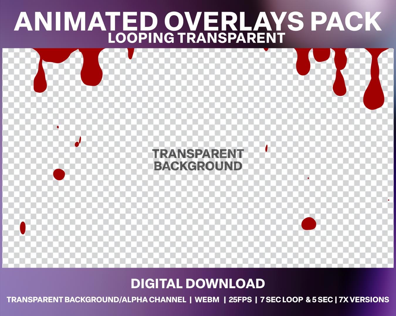 Animated Blood Drip Stream Overlays | Creepy Paint Dripping Alerts ...