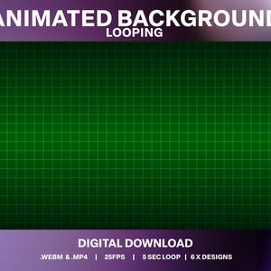 6x Animated GREEN Grid Background Loop Retrowave DJ Stream Streaming ...