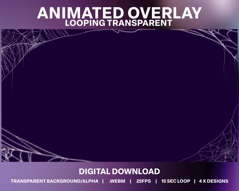 Spider Web Animated Stream Overlay | Creepy Halloween Live Stream ...