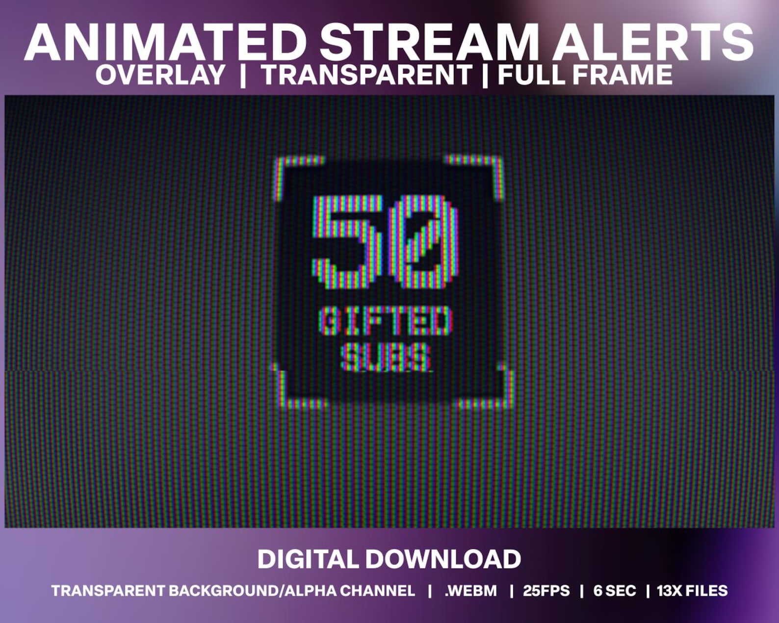 Animated CRT Gifted Sub Alerts: Retro Stream Decoration (digital ...