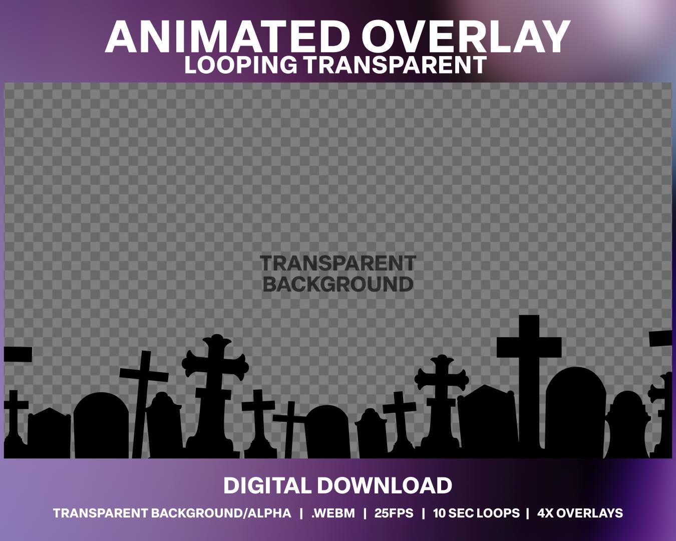 Animated Halloween Cemetery Stream Overlay: Creepy Tombstones (digital ...
