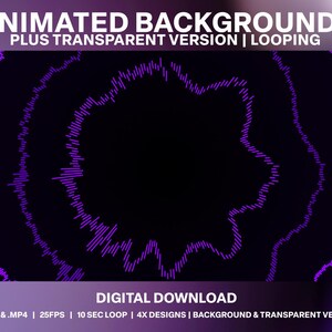 Animated Audio Wave Loop Backgrounds: DJ Stream Decoration (digital ...