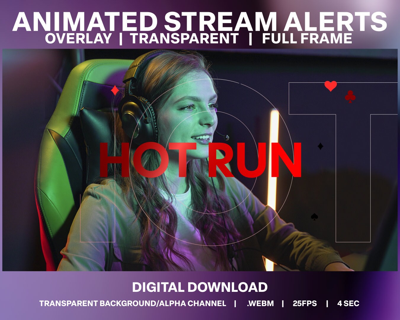 Animated Text Stream Alerts Poker Card Game Alert Overlays - Etsy