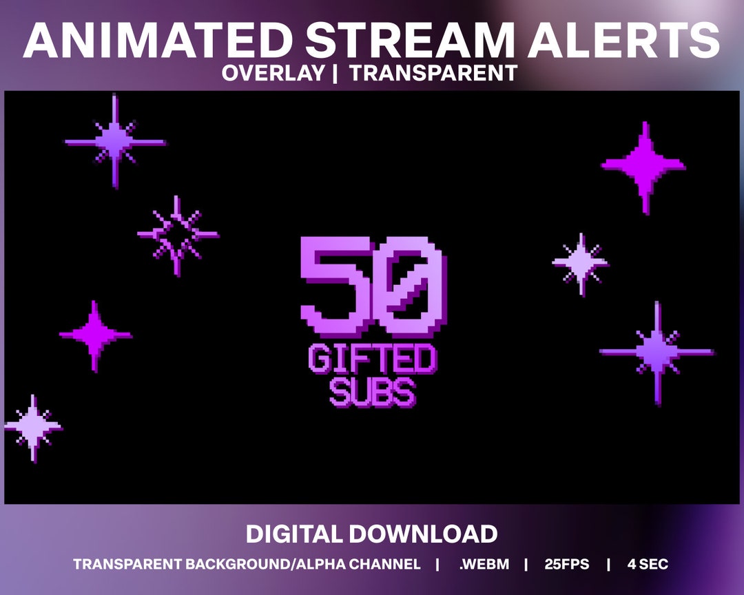 8bit Pixel Stream Alerts: Animated Twitch Gifted Subscriber Overlay ...