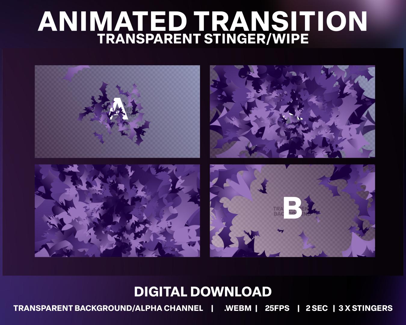 Bat Swarm Animated Stream Transition: Halloween Twitch Stinger (digital ...