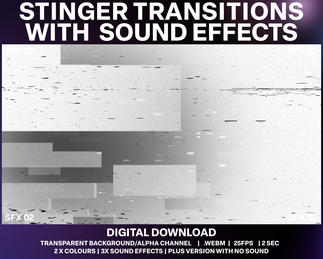 VHS Glitch Animated Transitions With Audio | Cyber Film Distortion ...