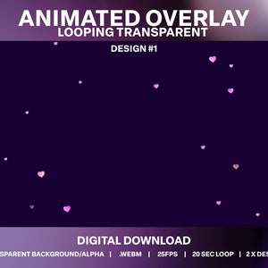 Love Hearts Animated Stream Decoration | Valentines Pink Looping ...