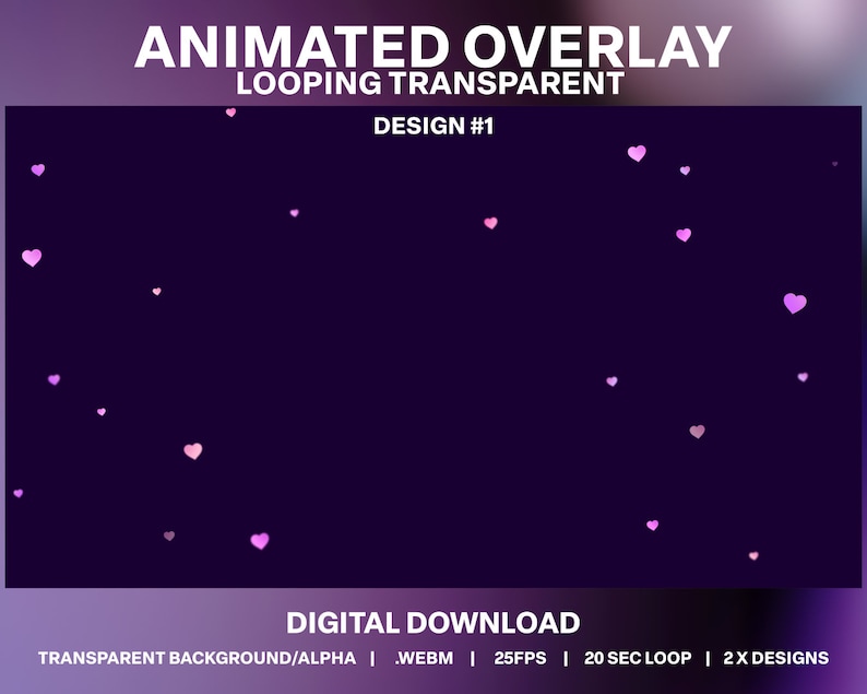 Love Hearts Animated Stream Decoration | Valentines Pink Looping ...