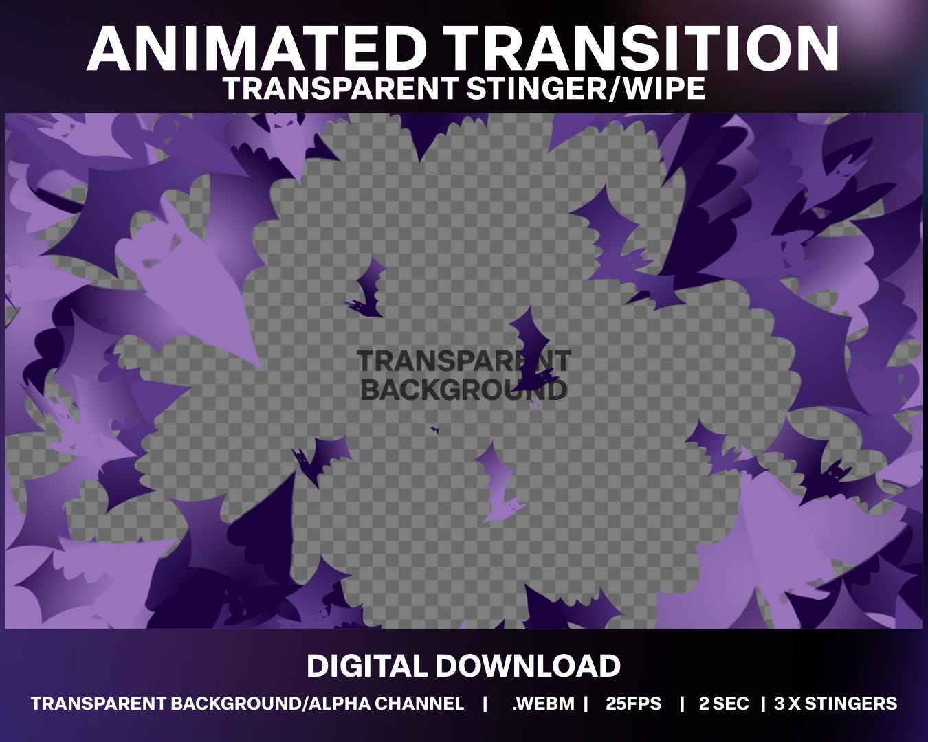 Bat Swarm Animated Stream Transition: Halloween Twitch Stinger (digital ...