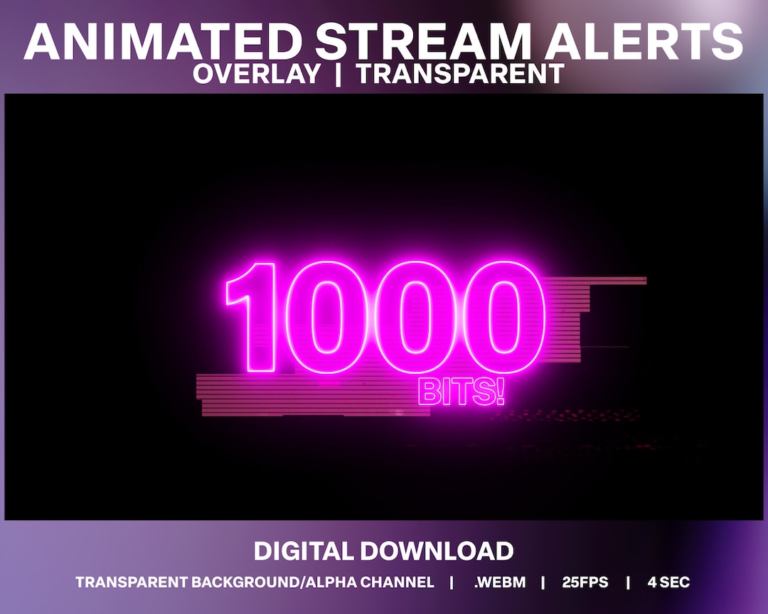 Neon Glitch Bomb Bits Animated Alert | Twitch Bits Stream Cheers ...