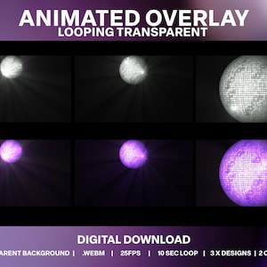 Disco Ball Animated Overlay Loops | Twitch DJ Stream Lights | Mirror ...