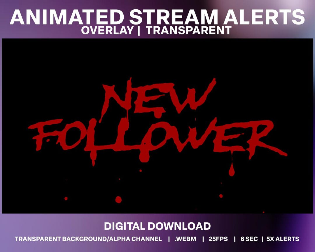 Animated Blood Dripping Stream Alerts | Horror Red New Subscriber Bits ...