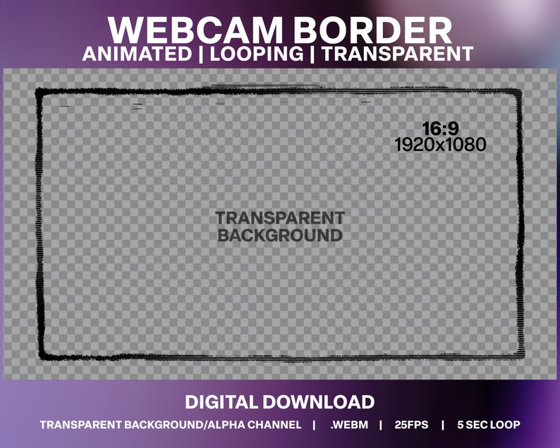 Dark Grunge Animated Webcam Border | Live Stream Black Frame | Creepy ...