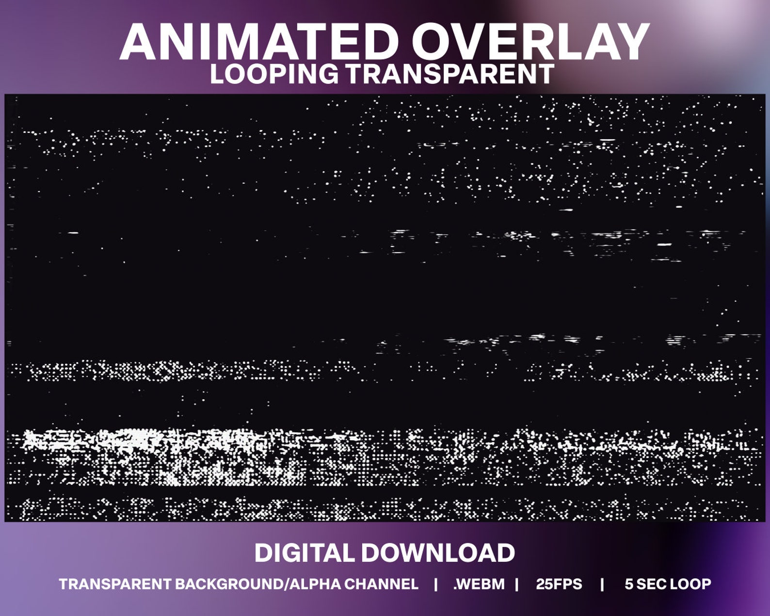 VHS Noise Animated Overlay: Retro Glitch Effect (digital Download) - Etsy