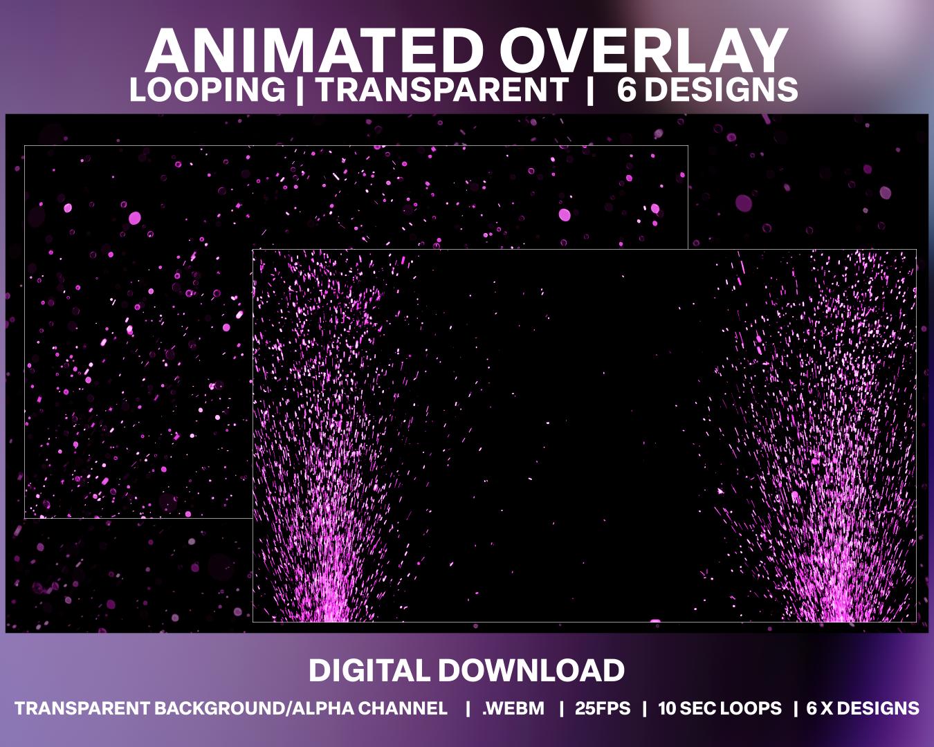 Animated Sparkle Stream Overlay | Party Celebration Decor (digital ...
