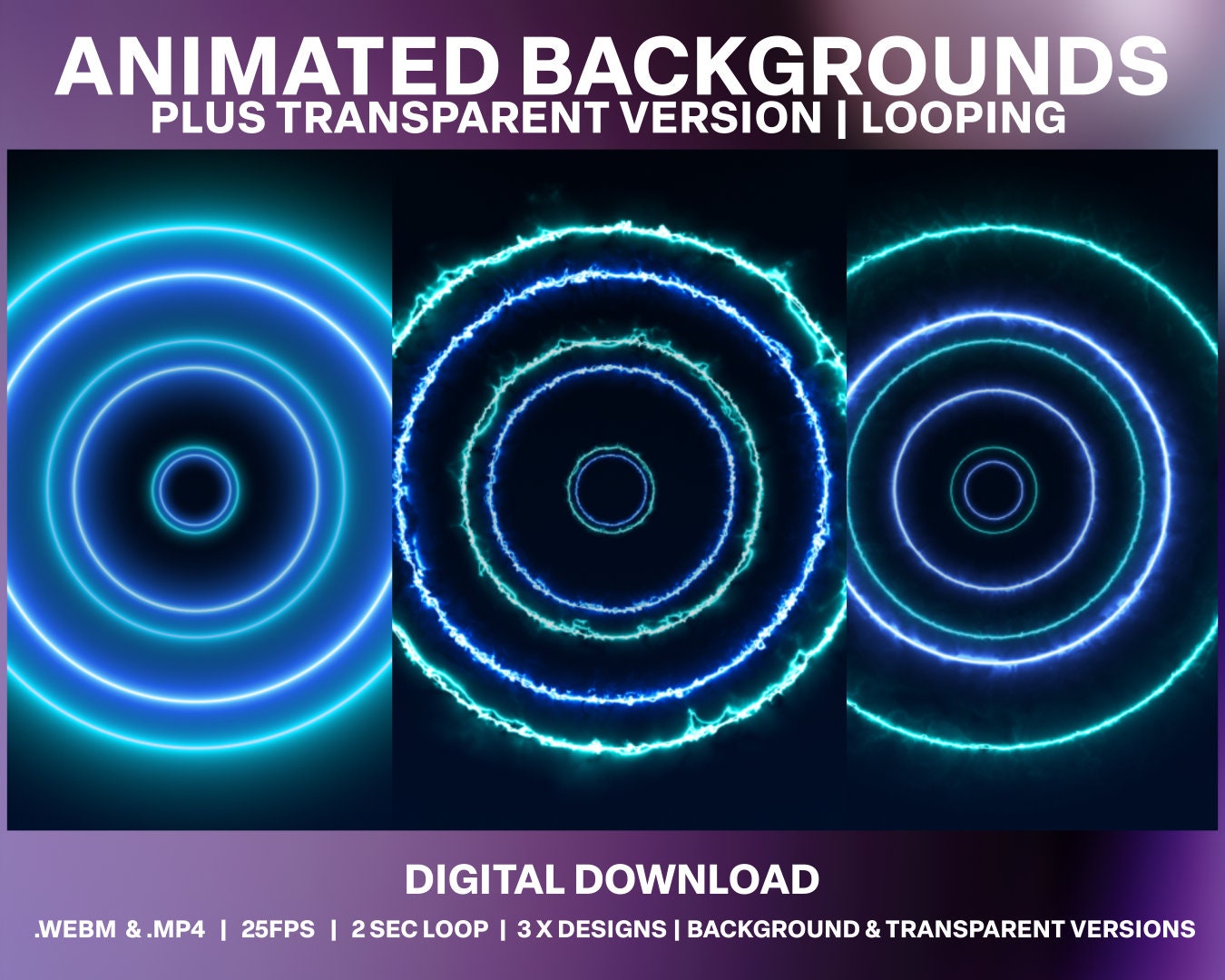 Neon Tunnel Animated Background Loop: Twitch DJ Stream (digital ...