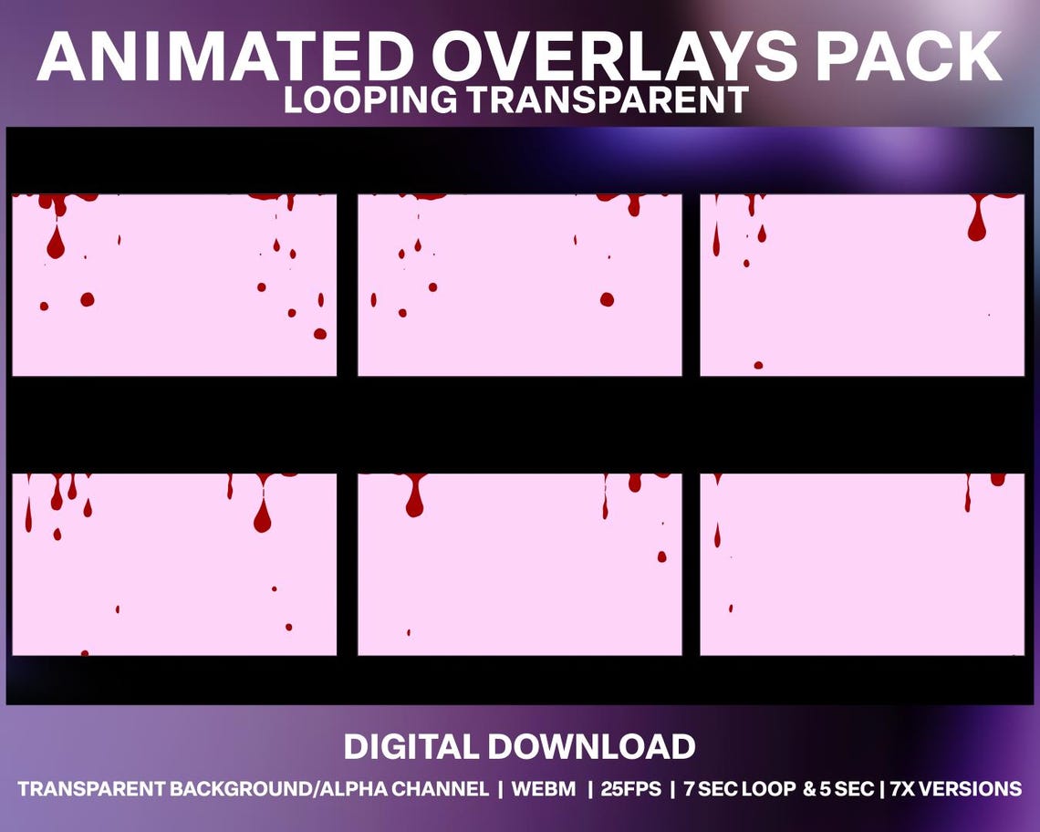 Animated Blood Drip Stream Overlays | Creepy Paint Dripping Alerts ...