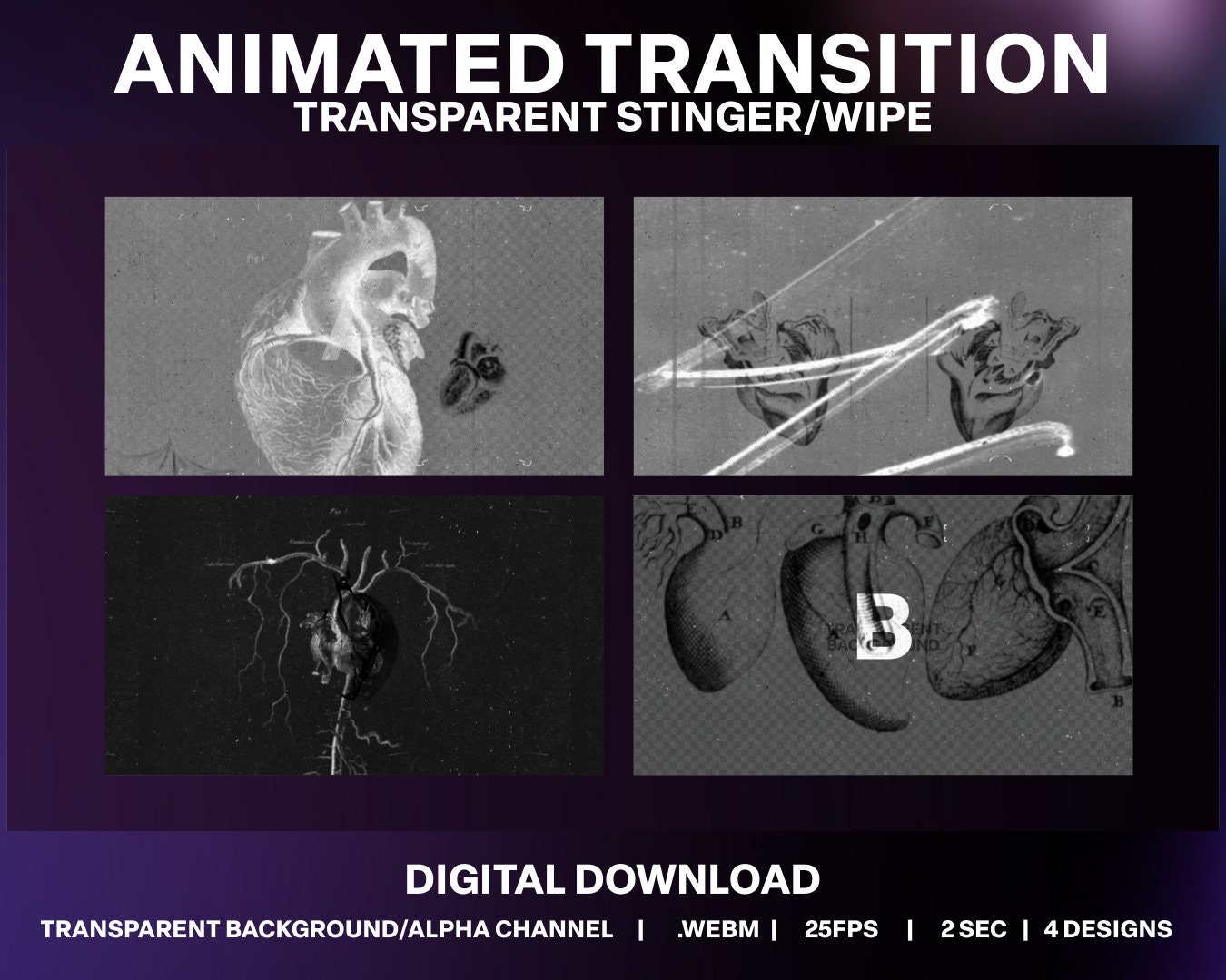 Creepy Heart Animated Stream Transition Punk Anti Valentine Film Wipe ...