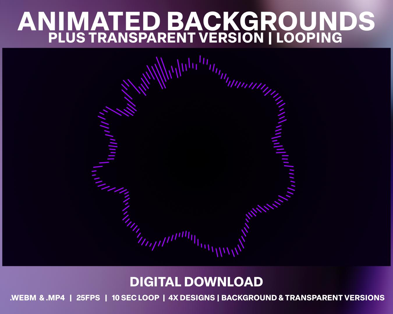 Animated Audio Wave Loop Backgrounds: DJ Stream Decoration (digital ...
