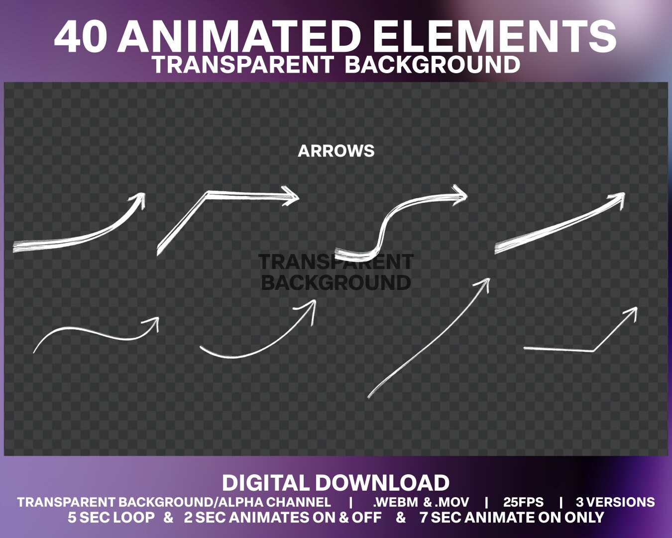 8 Animated Arrows Overlay Pack Hand Drawn Pop up - Etsy