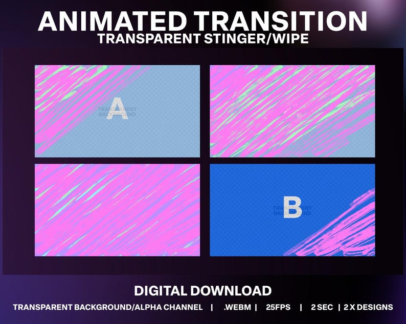 Animated Paint Stroke Transition | Hand Painted Transparent Live Stream ...