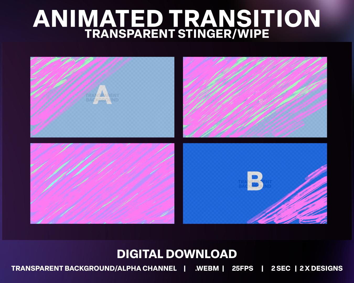 Animated Paint Stroke Transition | Hand Painted Transparent Live Stream ...