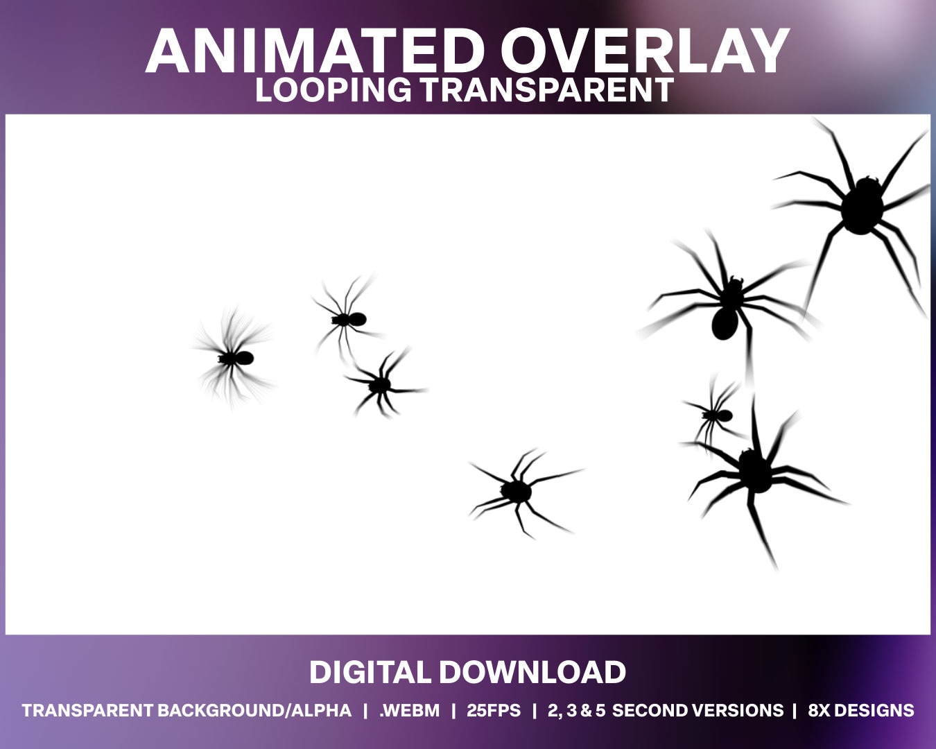 Animated Spider Stream Overlay: Halloween Twitch Decoration (digital ...