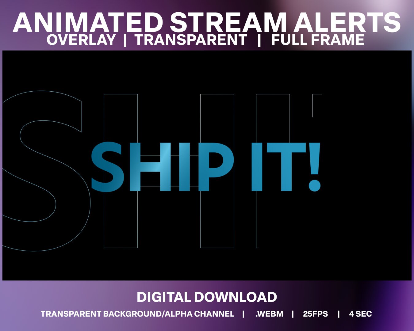 Blue Animated Text Stream Alerts Game Alert Overlays Full Frame Cheer ...