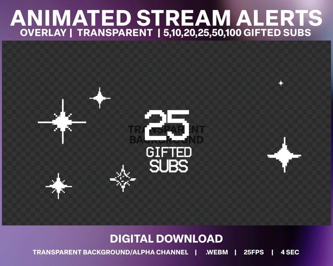 8bit Pixel Stream Alerts: Gifted Sub Overlay (digital Download) - Etsy