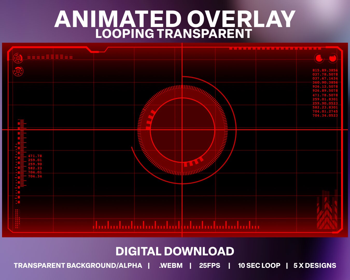 Military HUD Vision Animated Overlay: Stream Decoration (digital ...