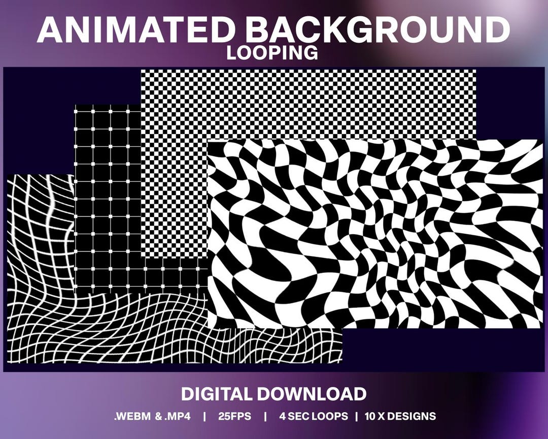 Animated Checkered Background Loops: Trippy VJ Backdrop (digital ...