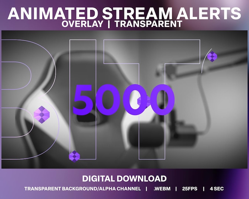 Animated Twitch Bit Bomb Alert: Pink Stream Cheer Overlay (digital ...