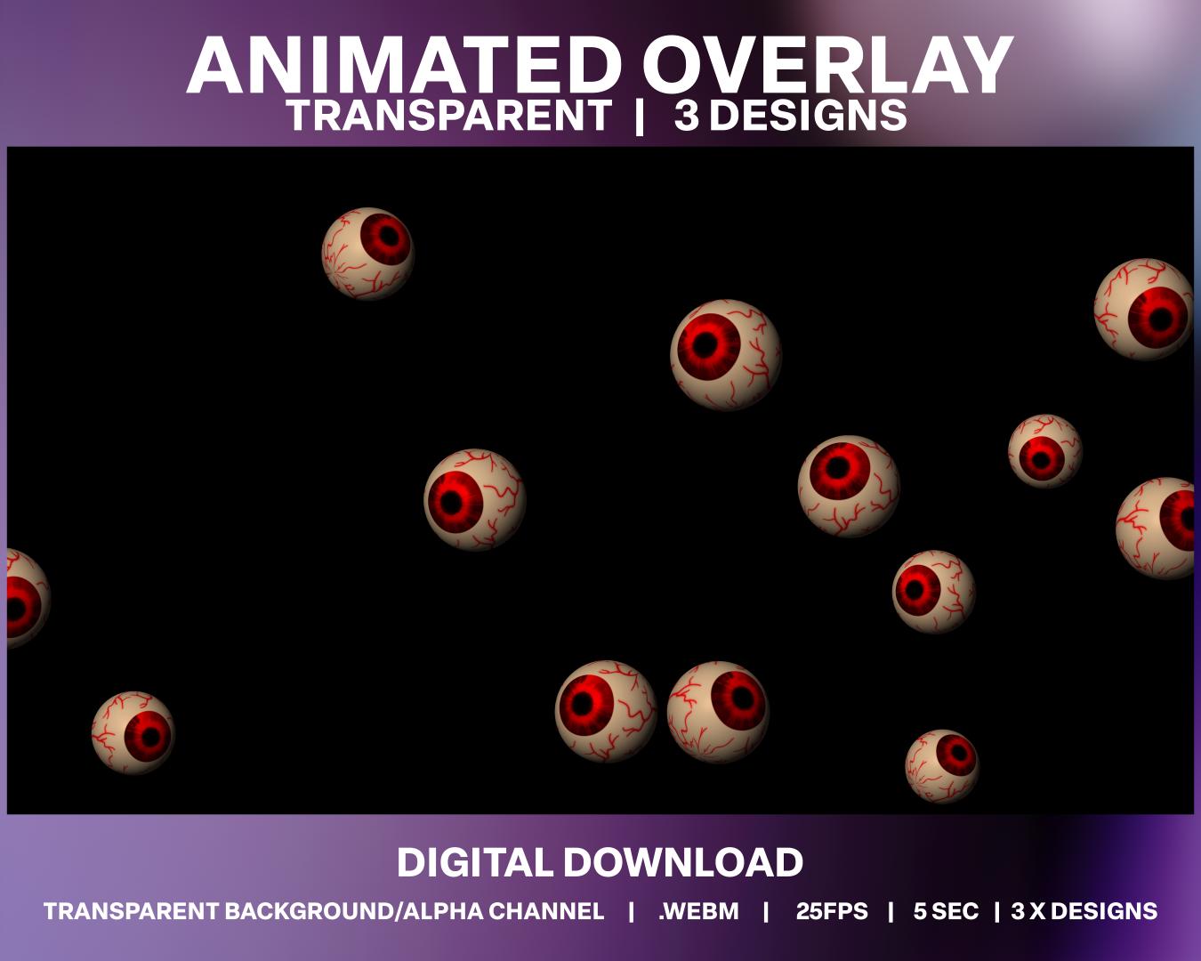 Animated Eyeballs Stream Overlay: Creepy Halloween Twitch Decoration ...