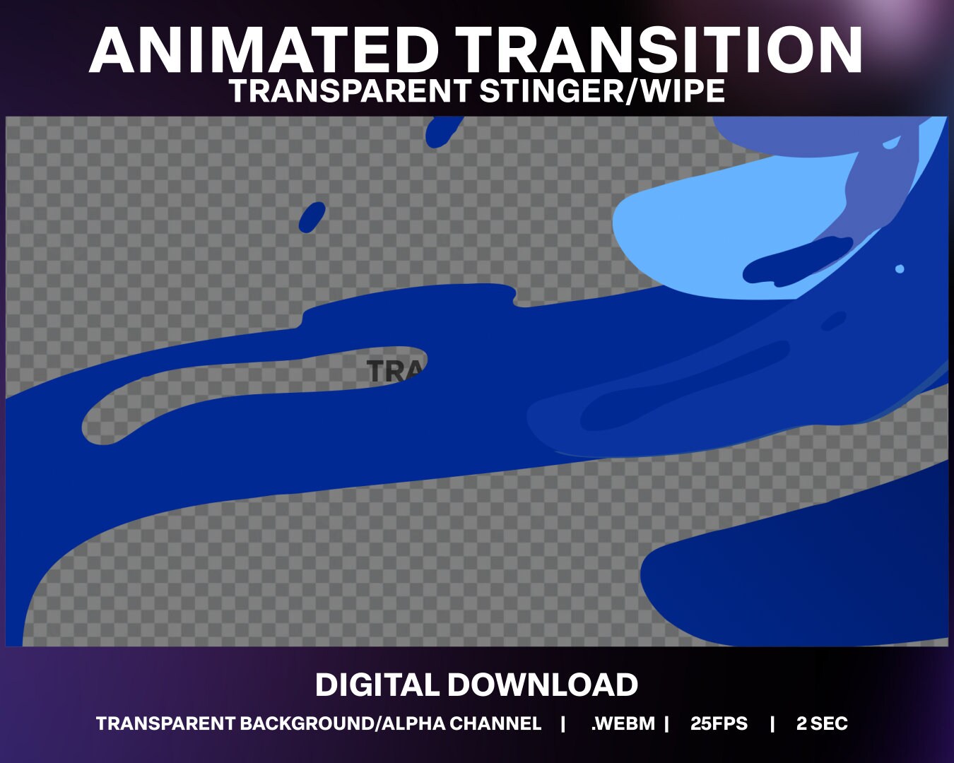 Animated Blue Water Stream Stinger: Fluid Twitch Transition (digital ...