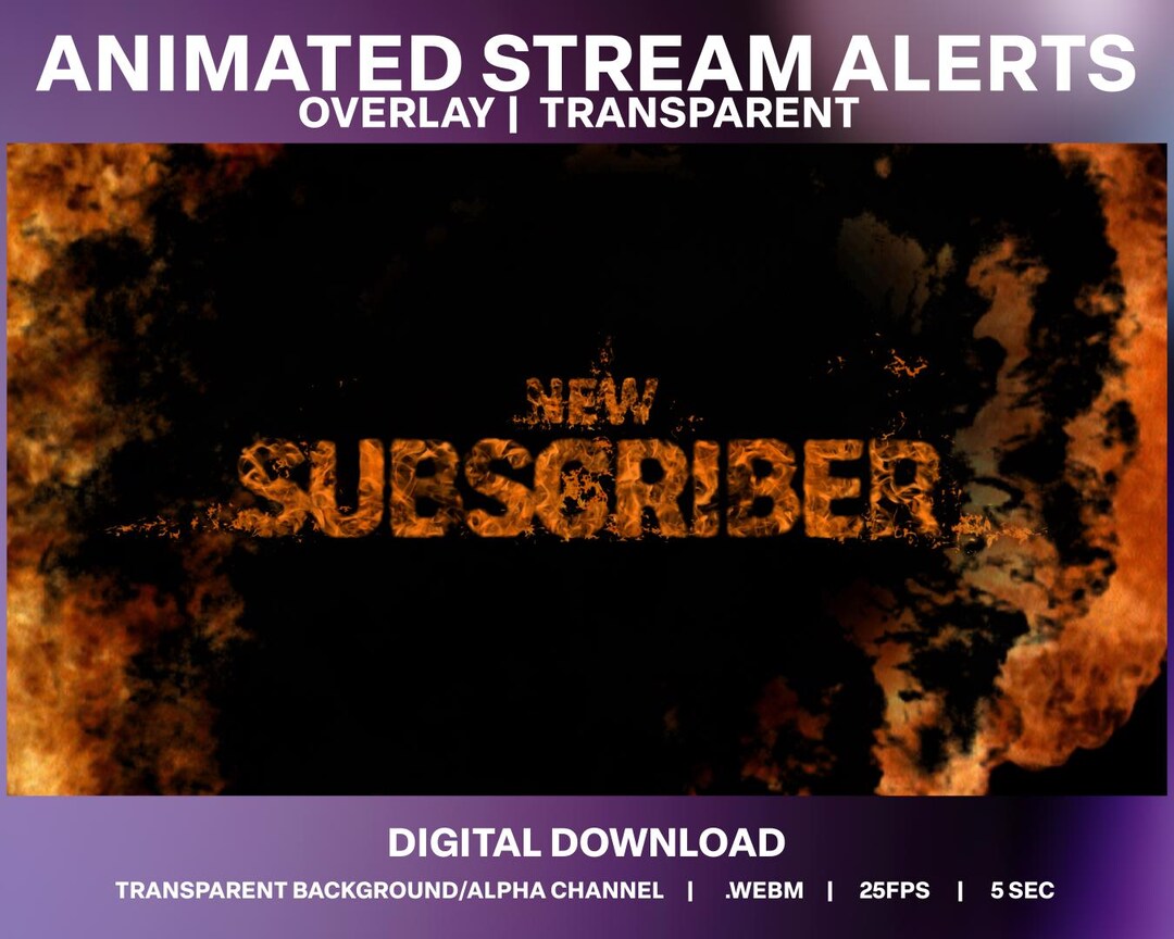 Fire Ball Twitch Alerts: Animated Flame Explosion Overlay (digital ...