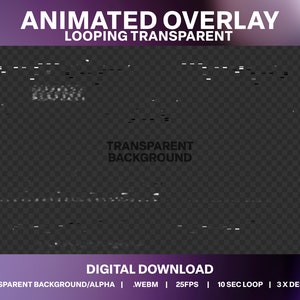 Cyber Glitch Animated Overlay: VHS Film Distortion (digital Download ...
