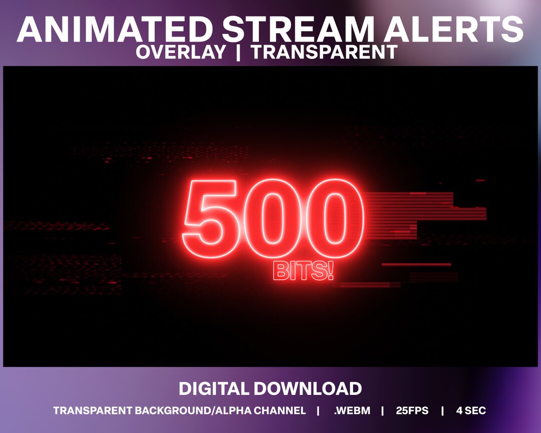 Neon Glitch Bomb Bits Animated Alert | Twitch Stream Overlay (digital ...