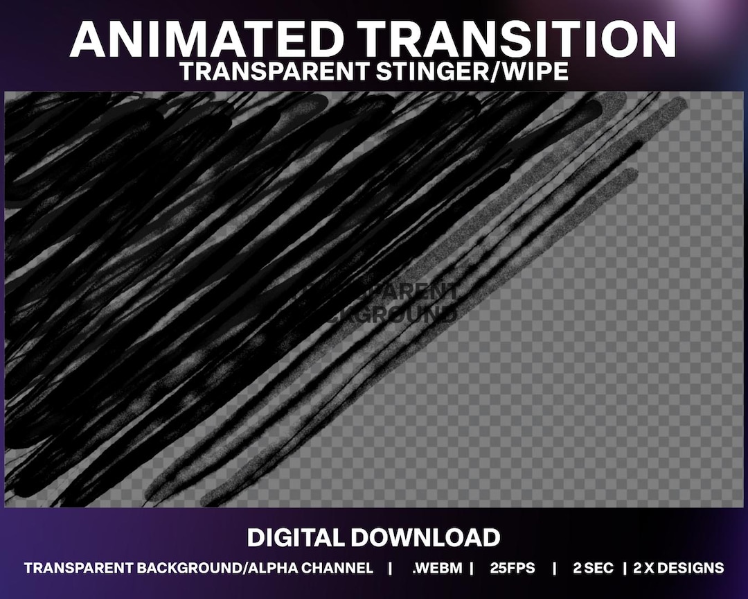 Animated Paint Stroke Transition | Hand Painted Transparent Live Stream ...
