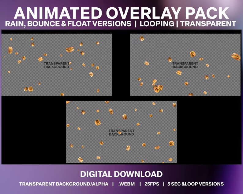 Animated Burger Stream Overlay: Twitch, Youtube, Facebook (webm Digital ...